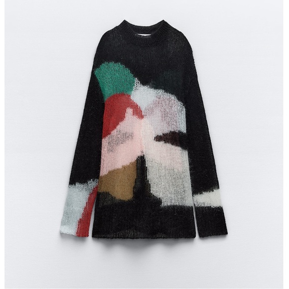Zara | Sweaters | Zara Colorblock Open Knit Sweater | Poshmark